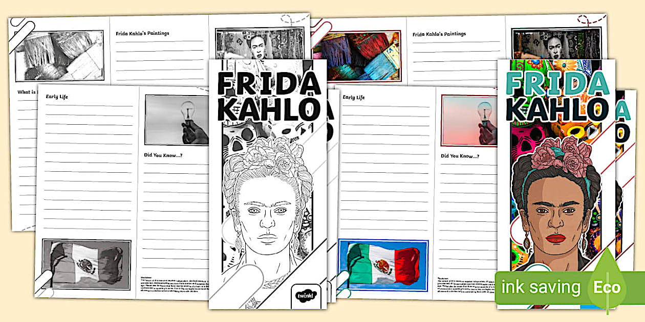 Frida Kahlo Leaflet Template (teacher made) - Twinkl