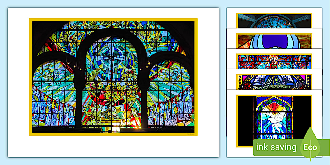 Stained Glass Windows Display Photo Pack - Twinkl