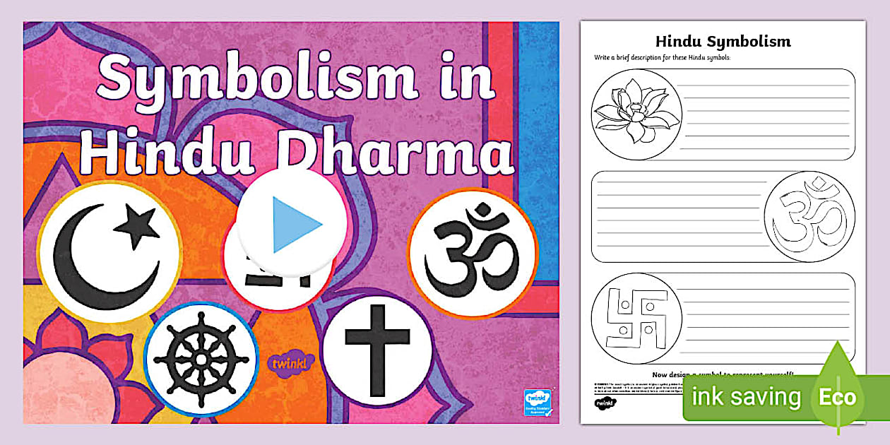 Symbolism in Hindu Dharma PowerPoint and Worksheet Pack