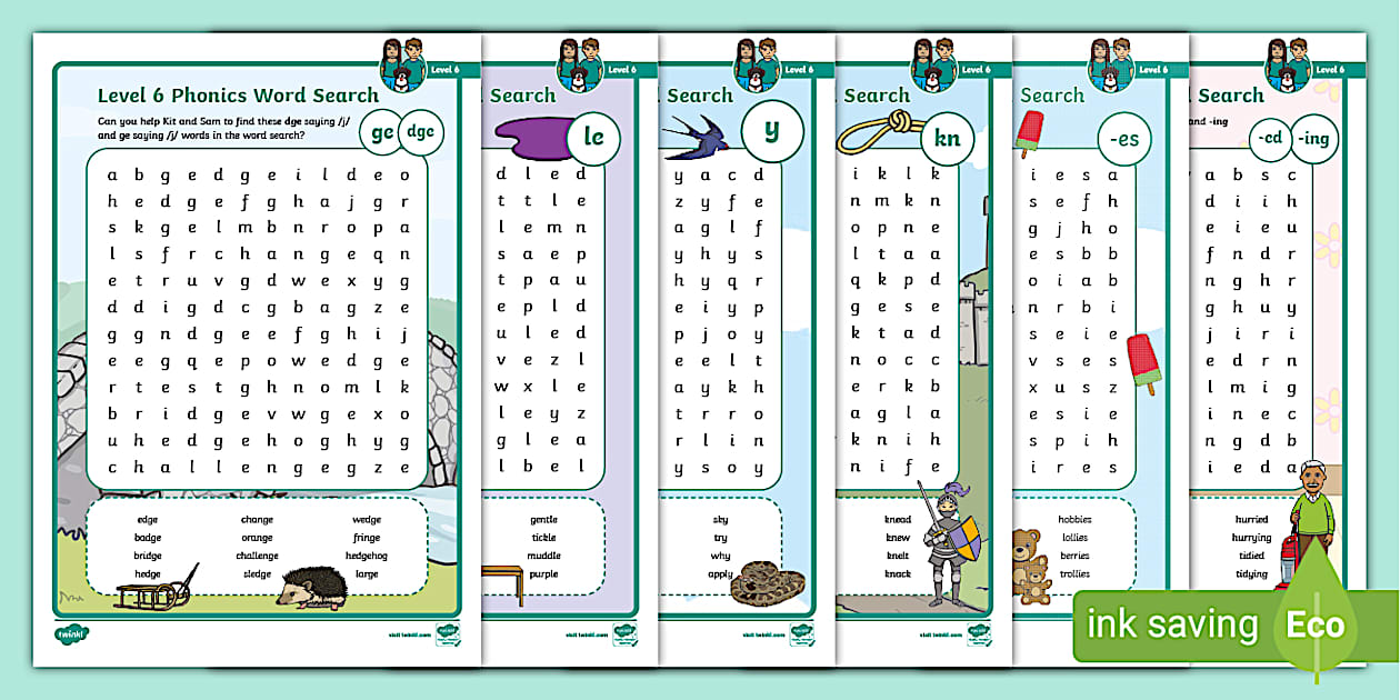 Phase 6 Phonics Word Search Pack - KS1 (teacher made)