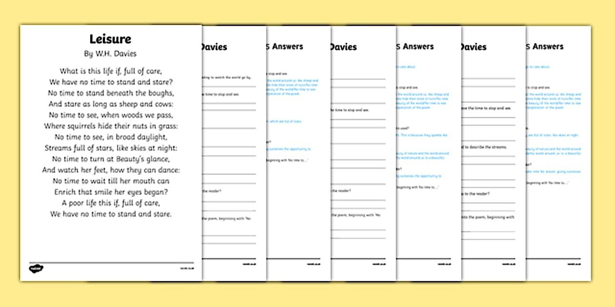 Leisure Reading Comprehension Activity (teacher made)