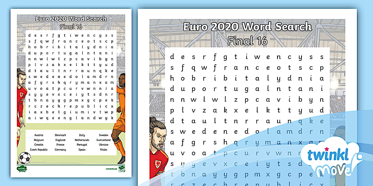 Euro 2020 (Summer 2021) Word Search - Final 16 - Twinkl