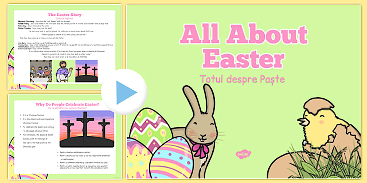 EYFS All About Easter PowerPoint Romanian Translation