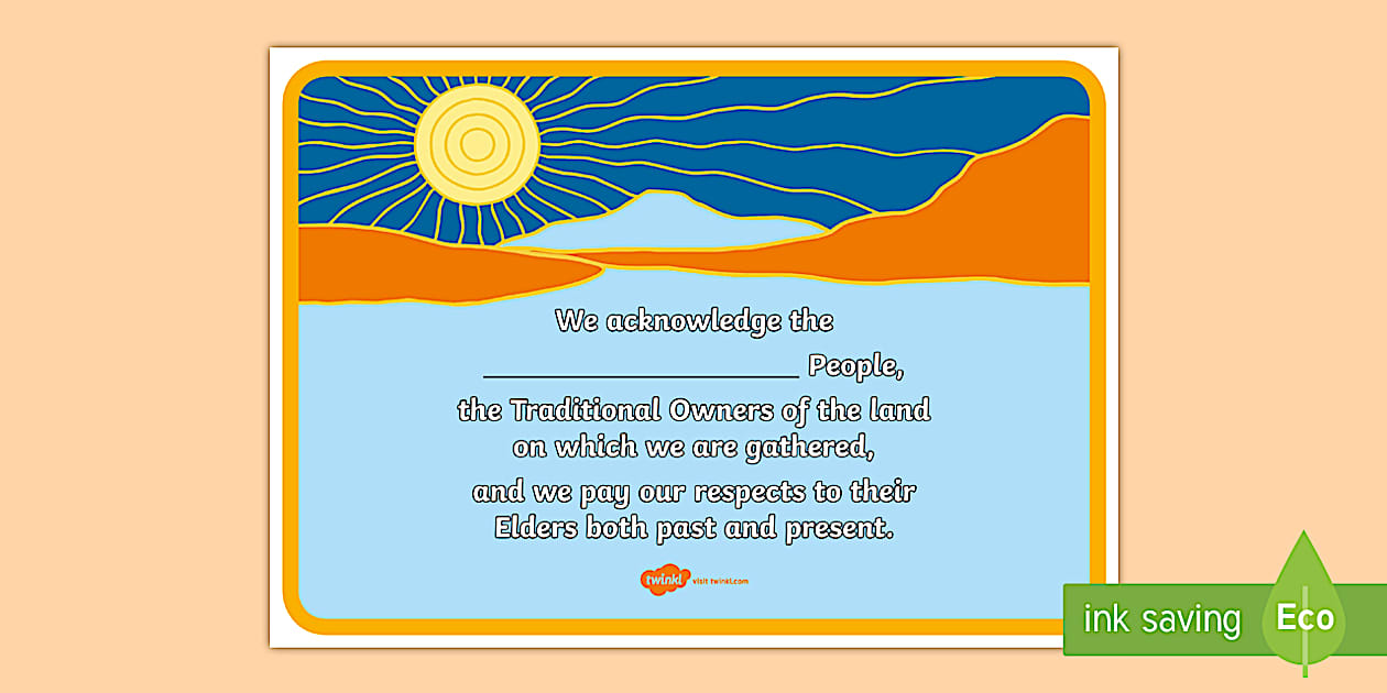 Editable Acknowledgement of Country Fill-In Display Poster