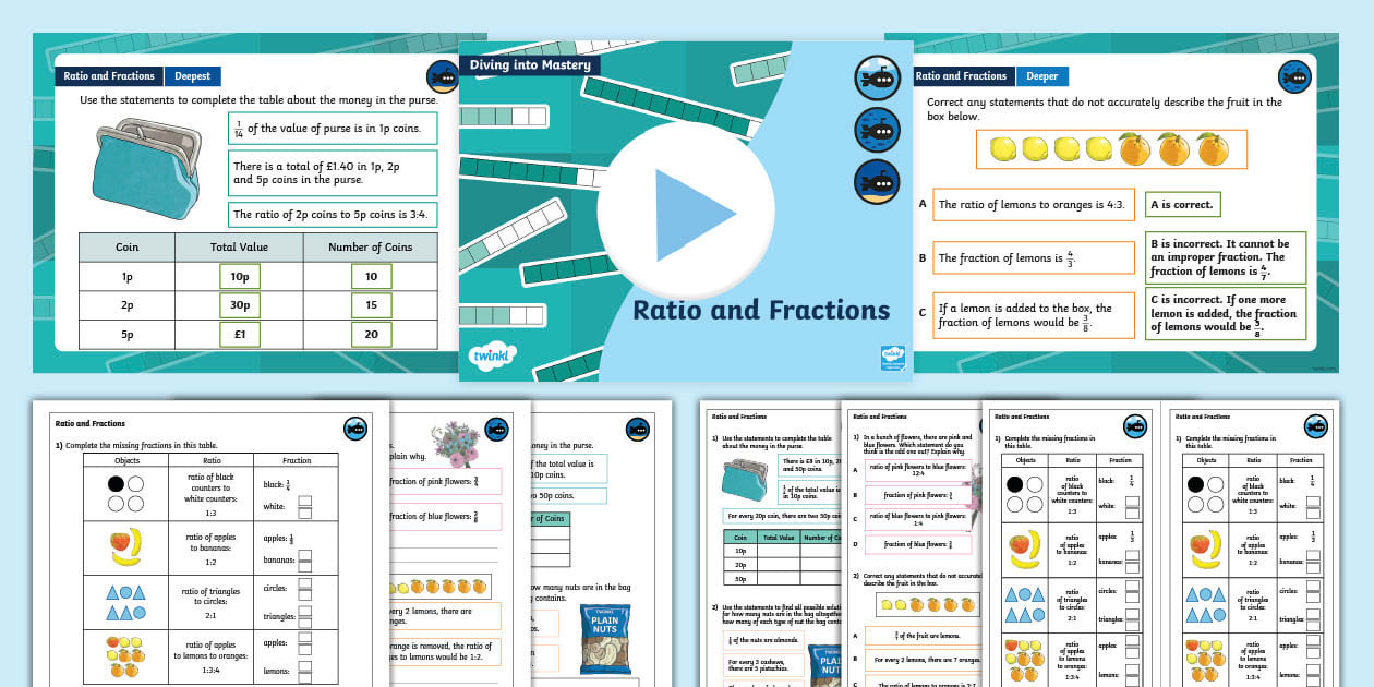 👉 Year 6 DiM: Step 4 Ratio and Fractions Teaching Pack