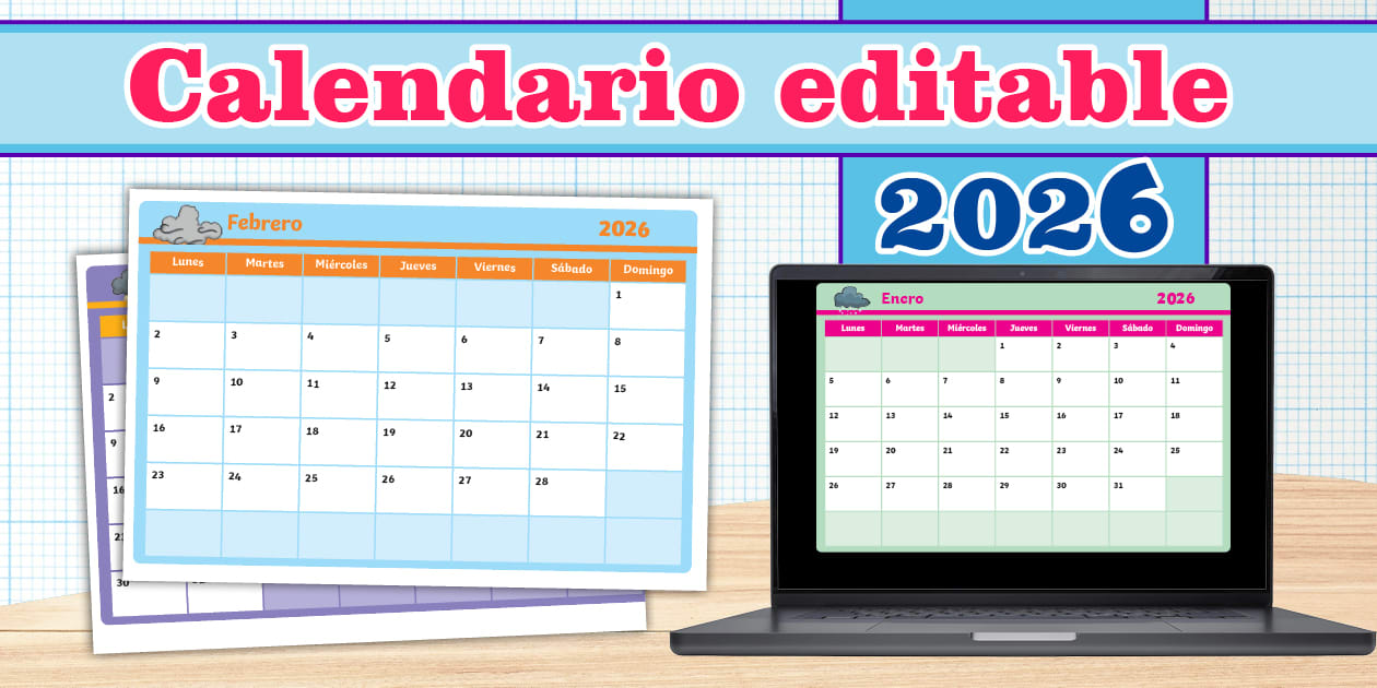 Calendario editable 2026