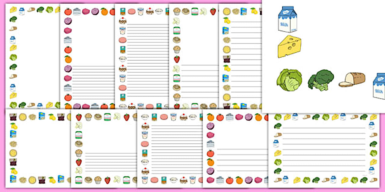 Editable Food-Themed A4 Page Borders (teacher made) - Twinkl