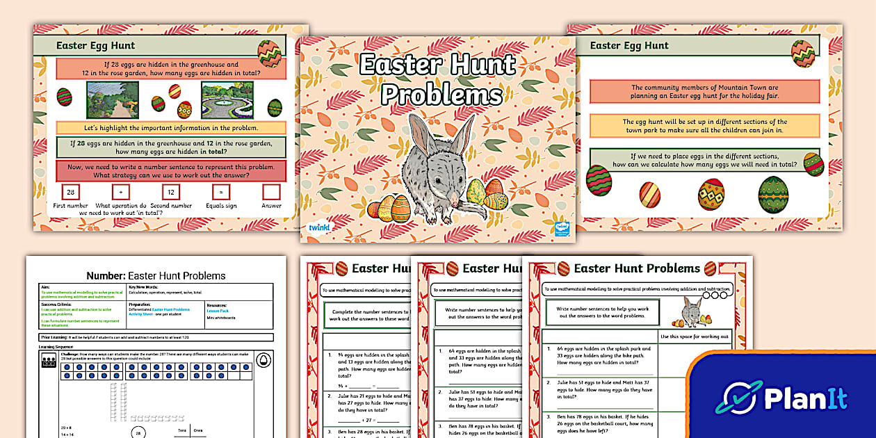 Year 3 Number: Happy Easter Hunting Lesson 1 (teacher made)