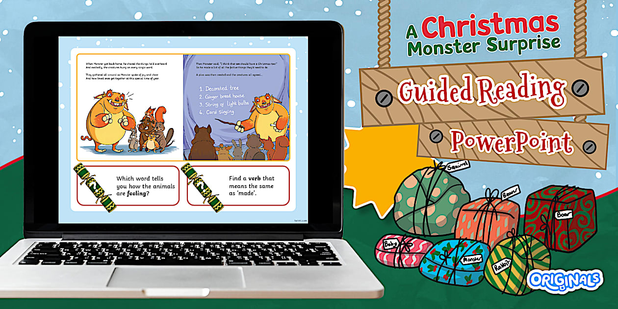A Christmas Monster Surprise: KS1 Guided Reading PowerPoint