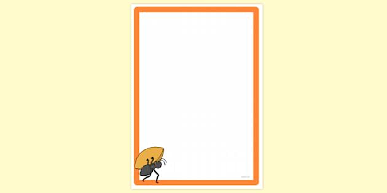 Simple Blank Ant Carrying Corn Page Border (teacher made)