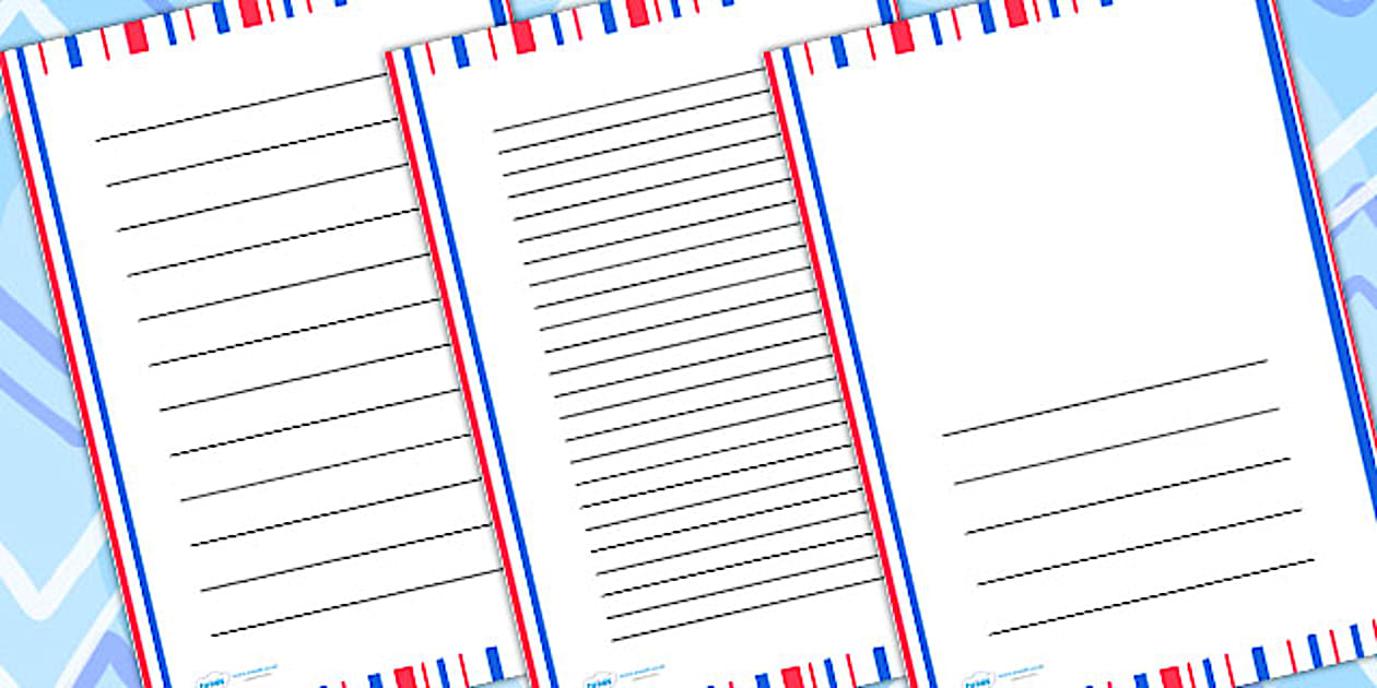 Editable Red And Blue Striped Page Borders (teacher made)