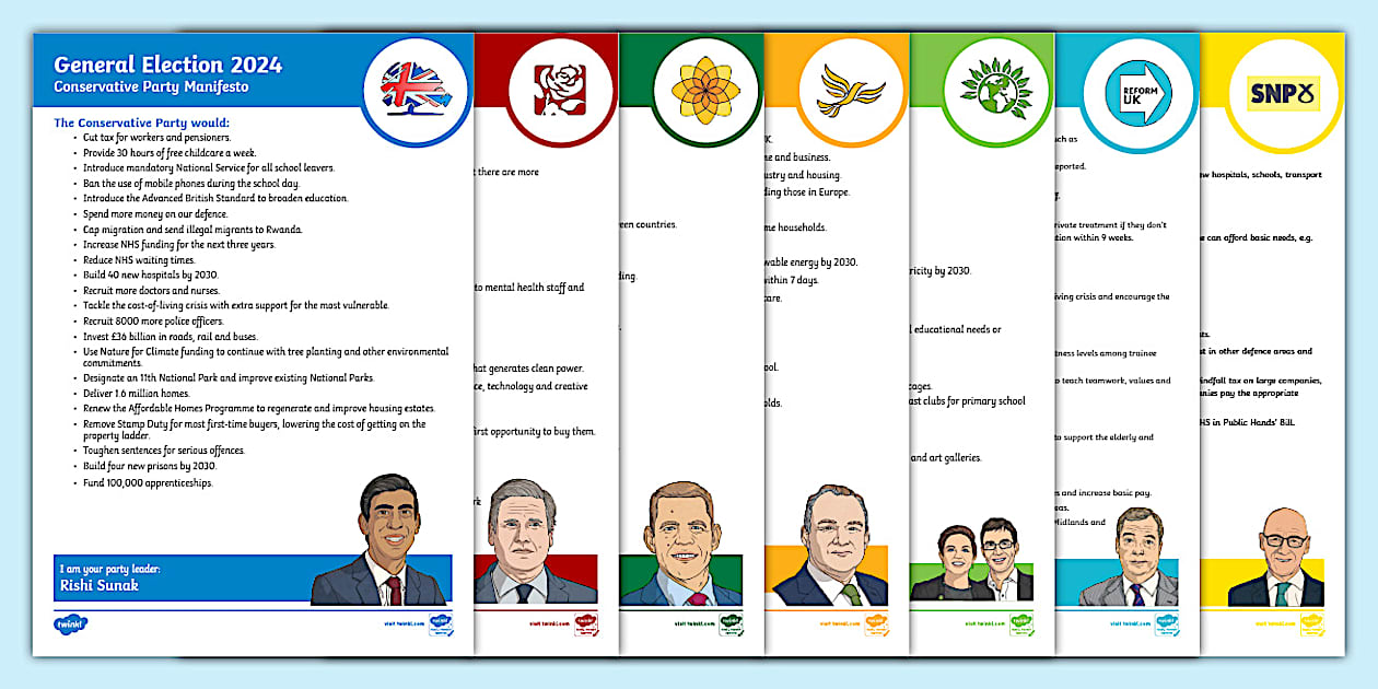 General Election 2024 Child Friendly Party Manifesto Guide