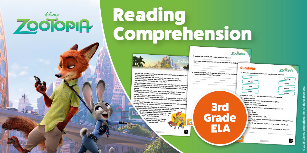 Zootopia: Third Grade Reading Comprehension Worksheet