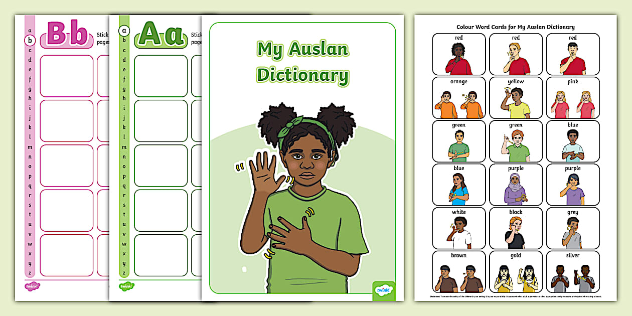 Auslan Colours Word Cards For My Auslan Dictionary - Twinkl