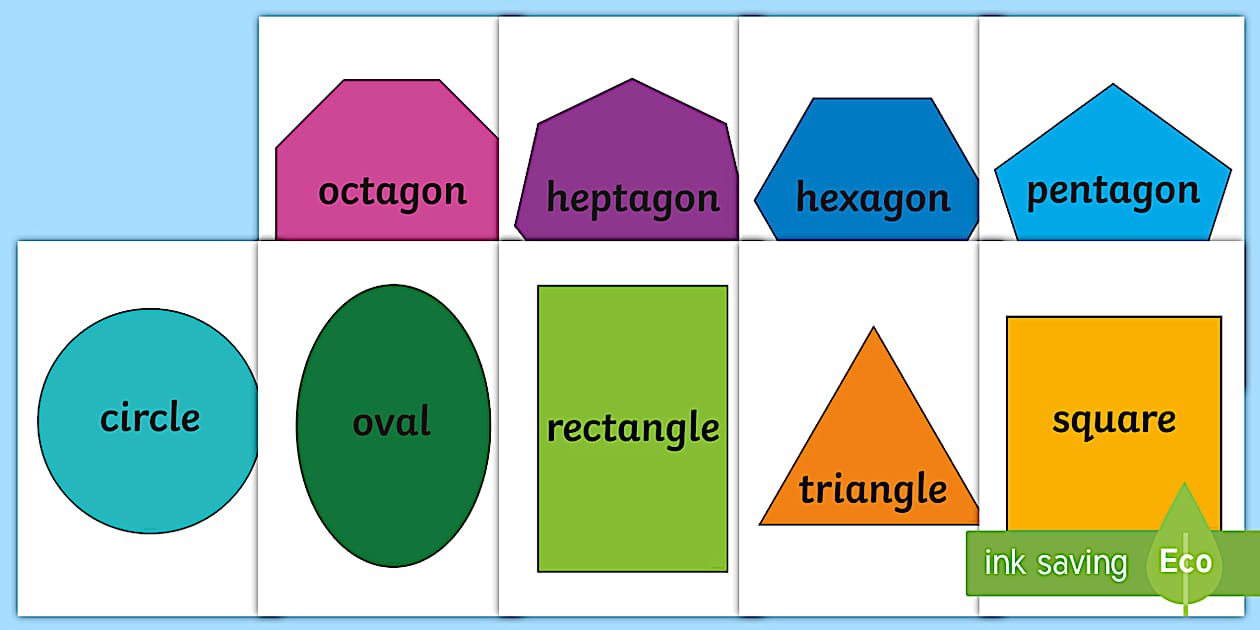 A4 2D Shape Cut Outs Words (teacher made) - Twinkl