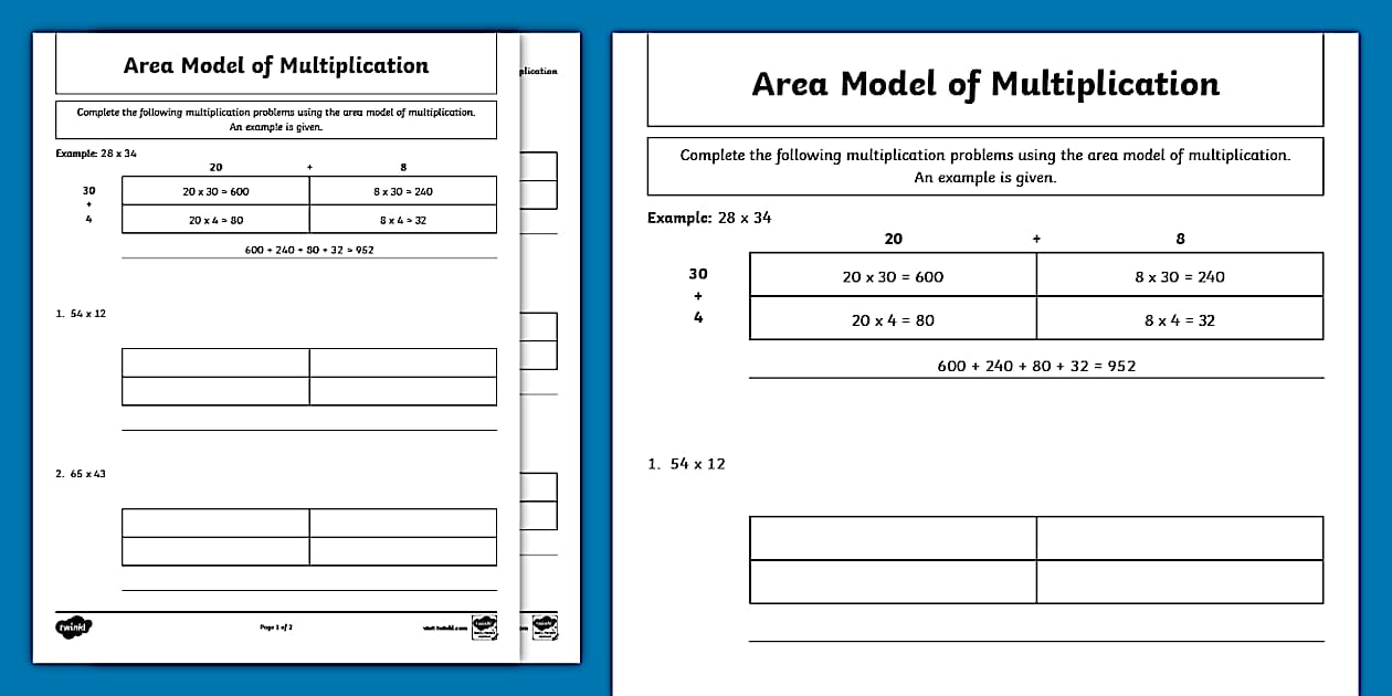 Multiplying Two-Digit by Two-Digit Numbers for 3rd-5th Grade