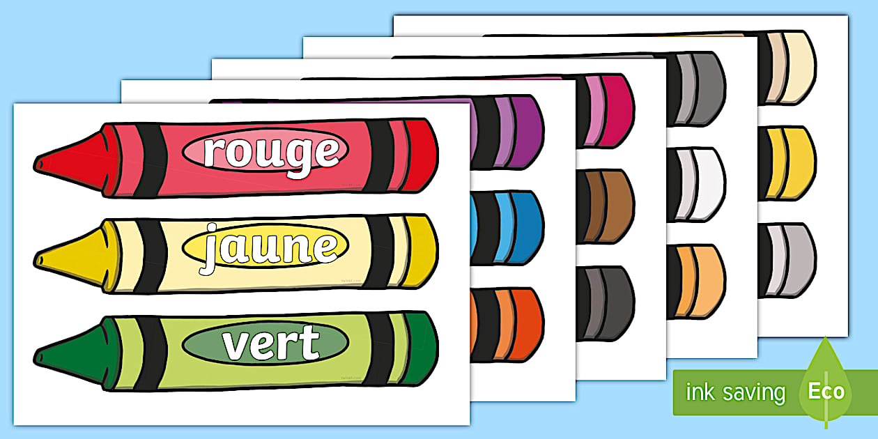 Cursive Colour Words on Crayons French (teacher made)