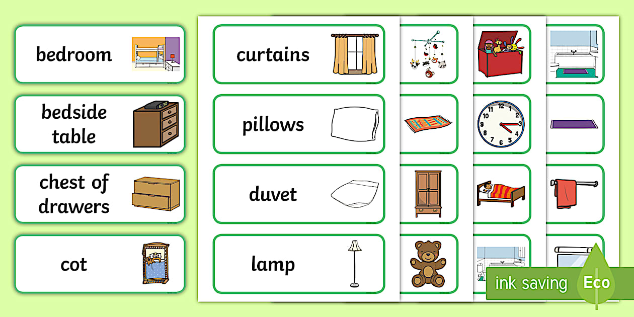 Home Word Cards - ESL Home Vocabulary (teacher made)