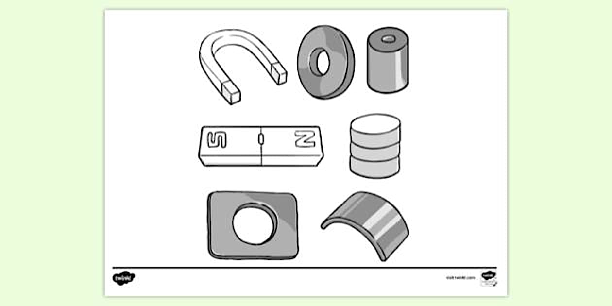 Different Magnets Colouring | Colouring Sheets - Twinkl