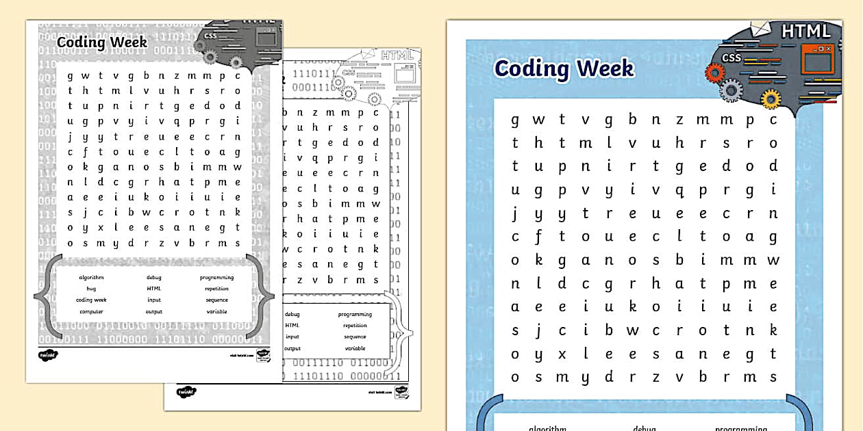 Coding Week Word Search (teacher made) - Twinkl