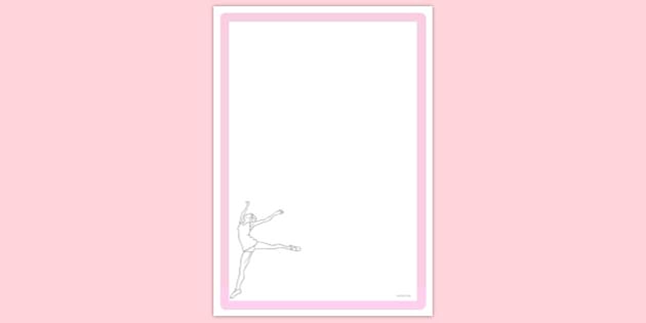 Dancer Outline Page Border (teacher made) - Twinkl