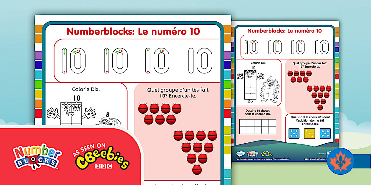 Numberblocks: Number 10 I Am Ten Activity Sheet French
