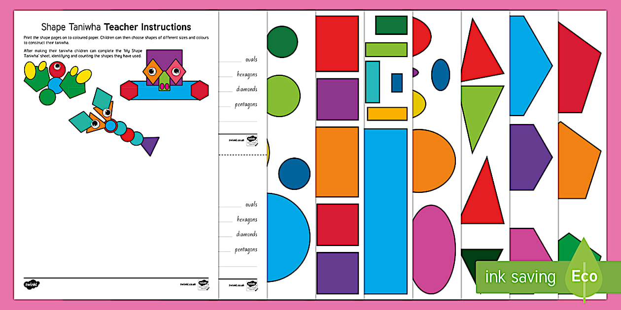 Shape Taniwha Activity Pack (teacher made) - Twinkl