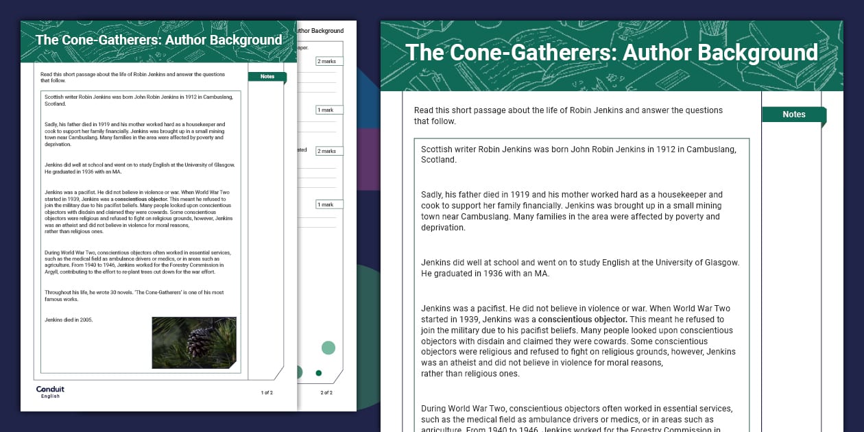 The Cone-Gatherers: Author Background (Teacher-Made)