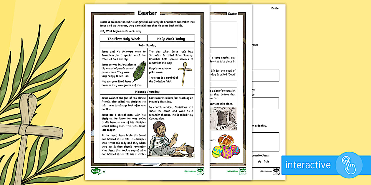 Easter Differentiated Comprehension Go Respond Worksheets