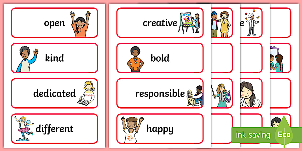 Editable Inspirational Adjectives Words (teacher made)