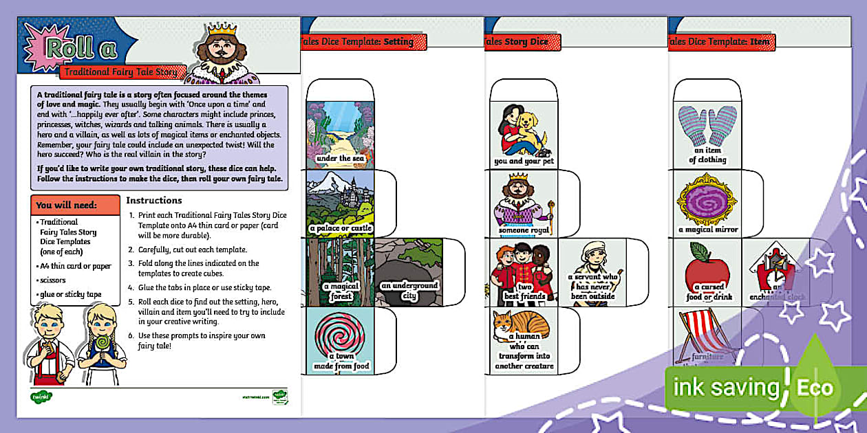 Roll a Traditional Fairy Tale Story - Fairy Tale Story Dice