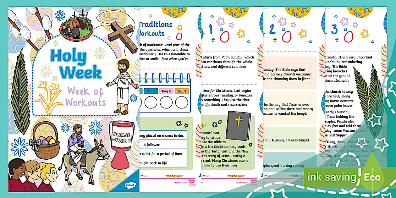 Holy Week Traditions Week of Workouts (Ages 5 - 7)