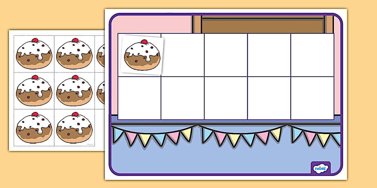 👉 Ten Currant Buns A3 Ten-Frame and Counters | Twinkl