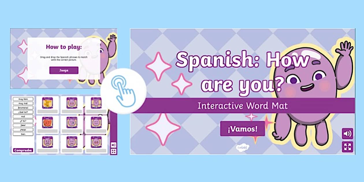 👉 Spanish: How are you? Interactive Word Mat - Twinkl