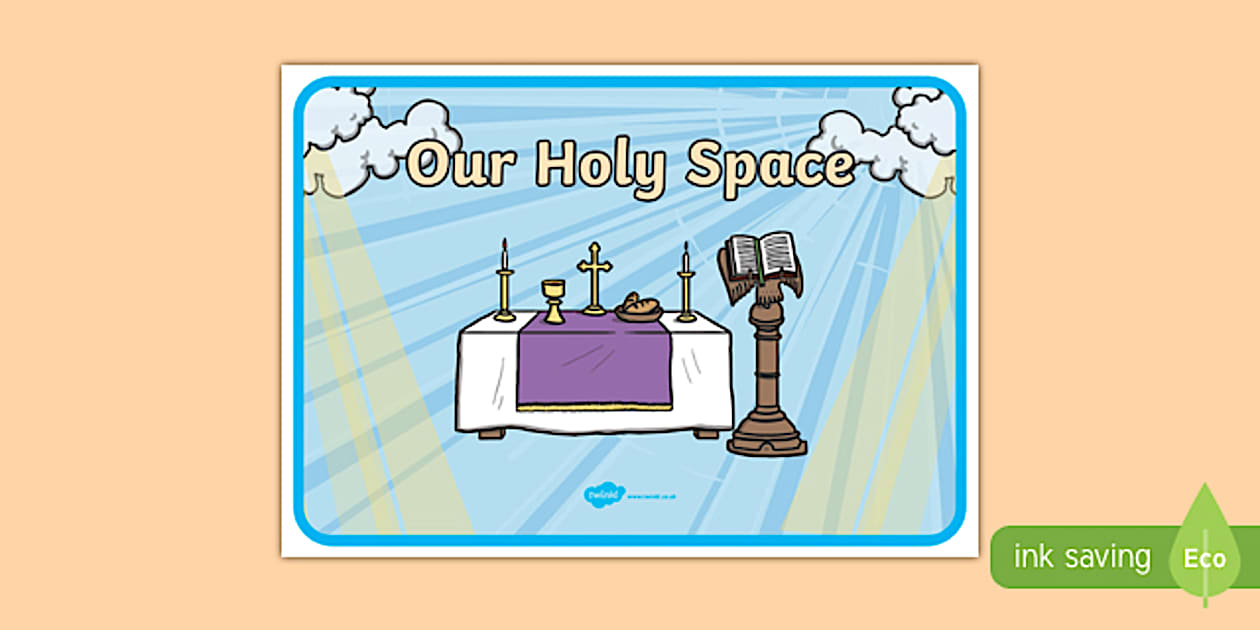 Our Holy Space Display Poster-Irish (teacher made) - Twinkl