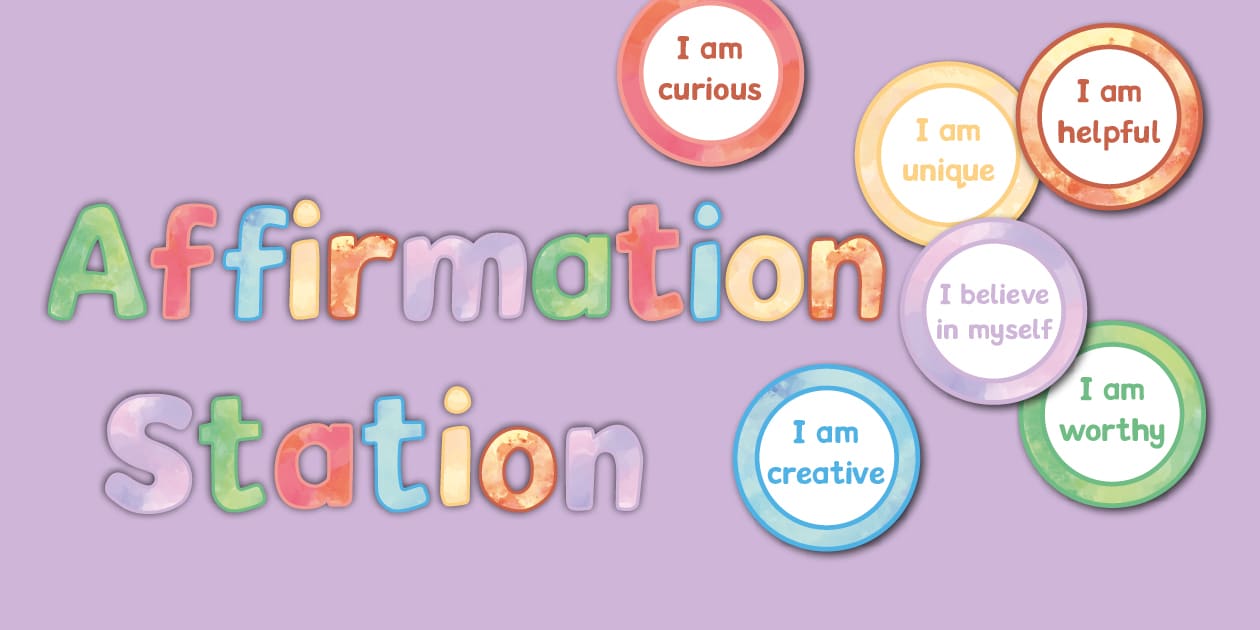 Watercolour-Themed Affirmation Station Display Pack - Twinkl