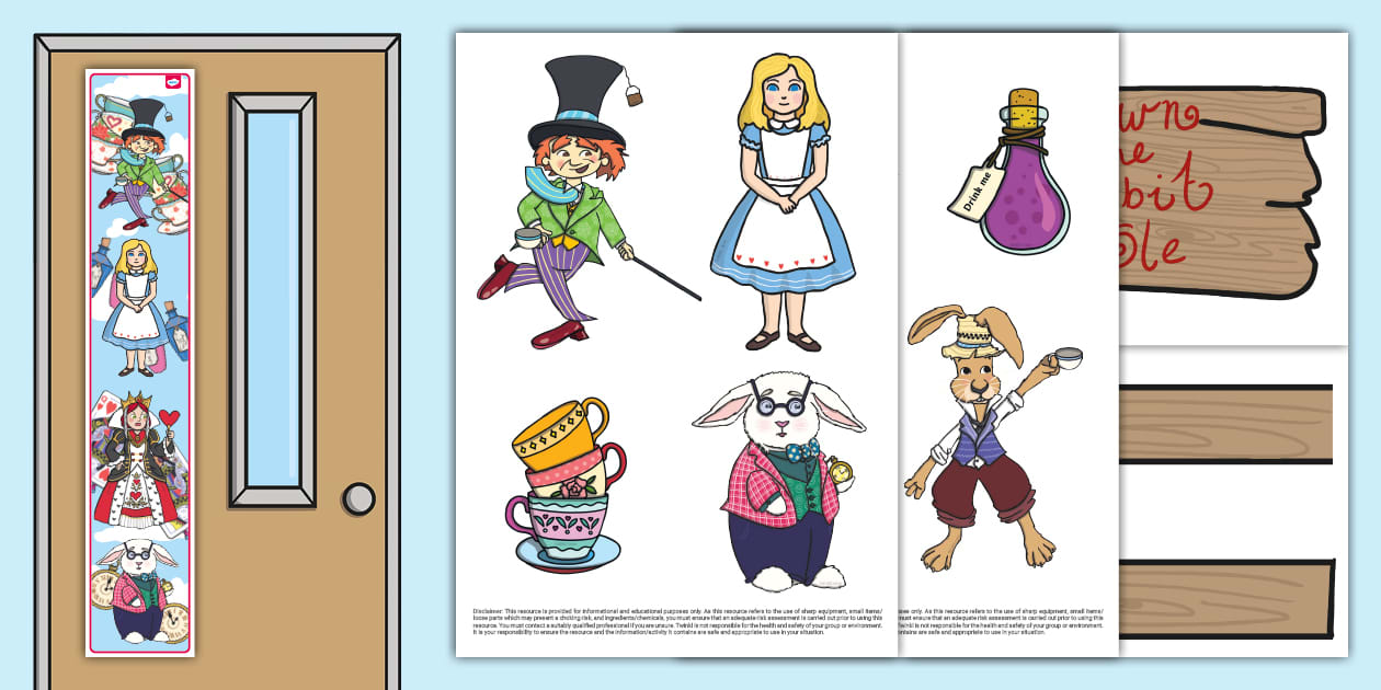 Alice in Wonderland Door Decoration Pack (teacher made)