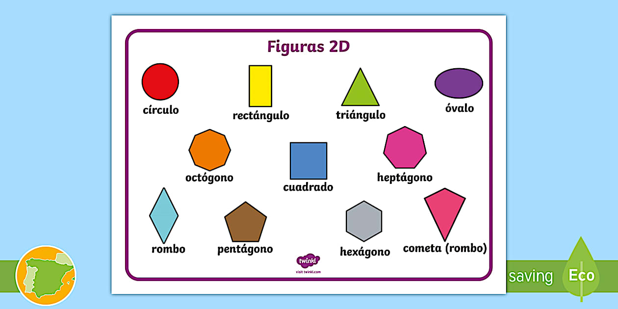 2D Shape Word Mat Spanish (teacher made) - Twinkl