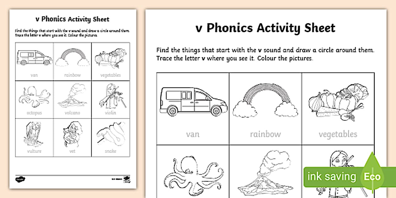 v Phonics Worksheet | Phonics Resources | Twinkl - Twinkl