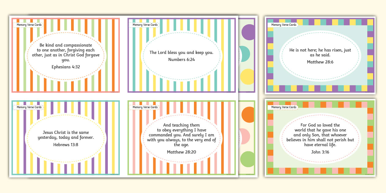 Memory Verse Cards (teacher made) - Twinkl