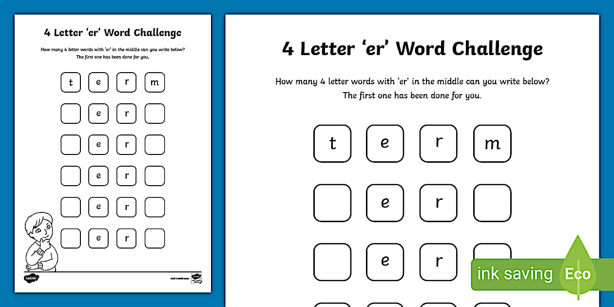 4 Letter 'er' Word Challenge