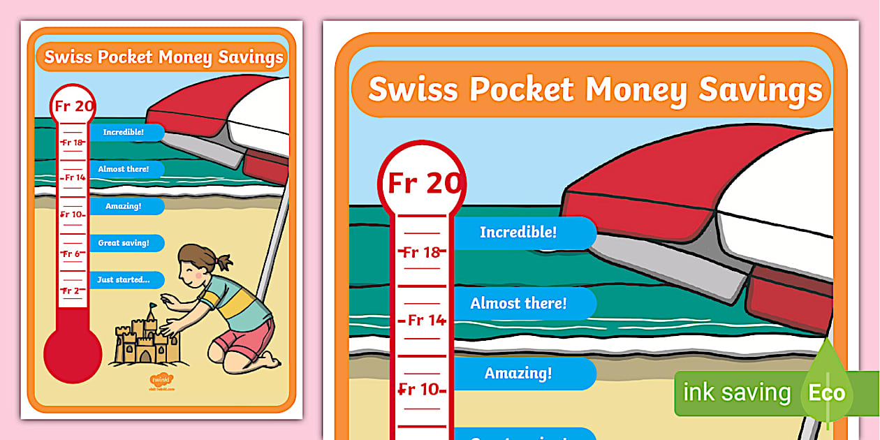 Holiday-Themed Pocket Money Savings Chart for Switzerland