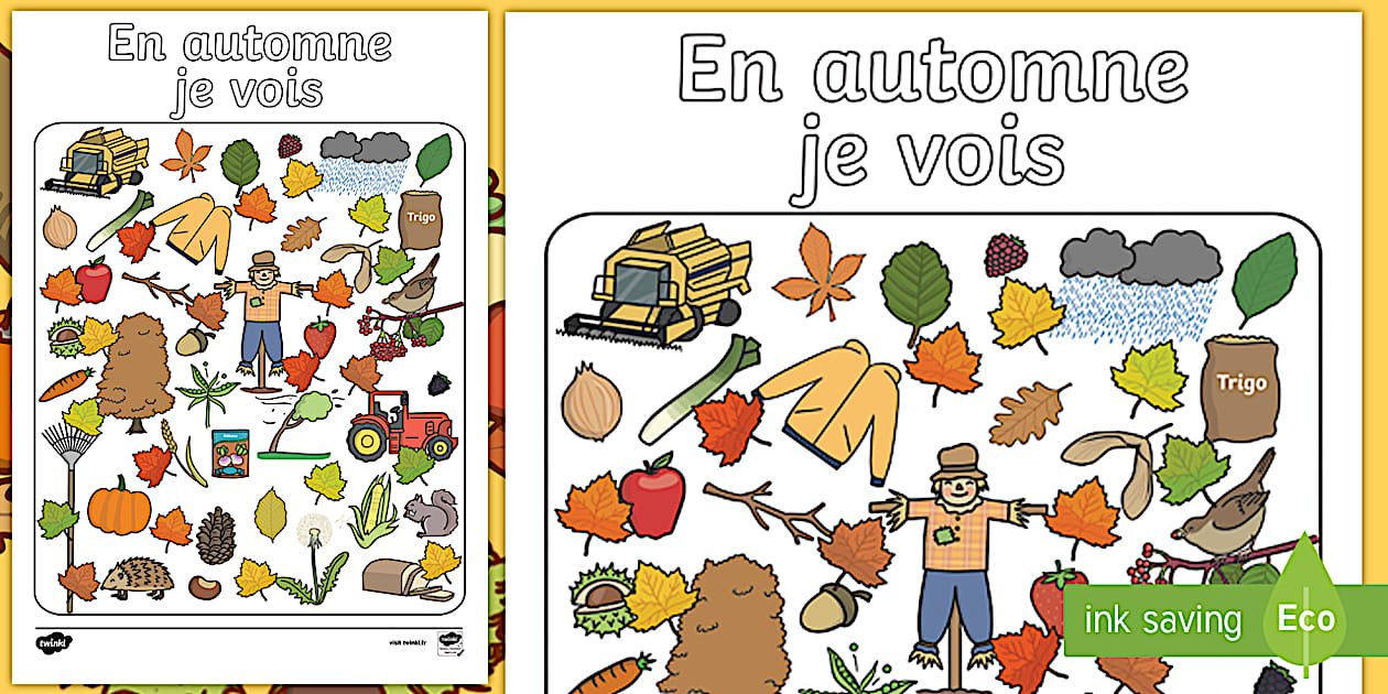 Feuille d'activité : En automne je vois (teacher made)