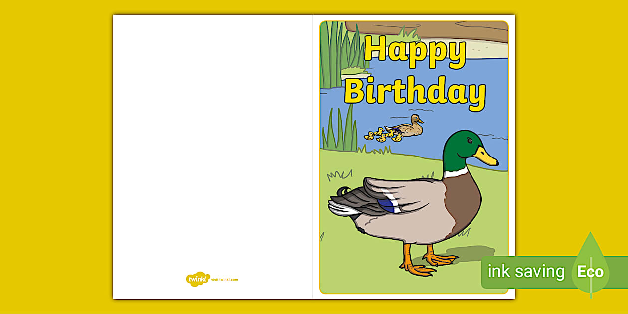 Duck Birthday Card (Teacher-Made) - Twinkl