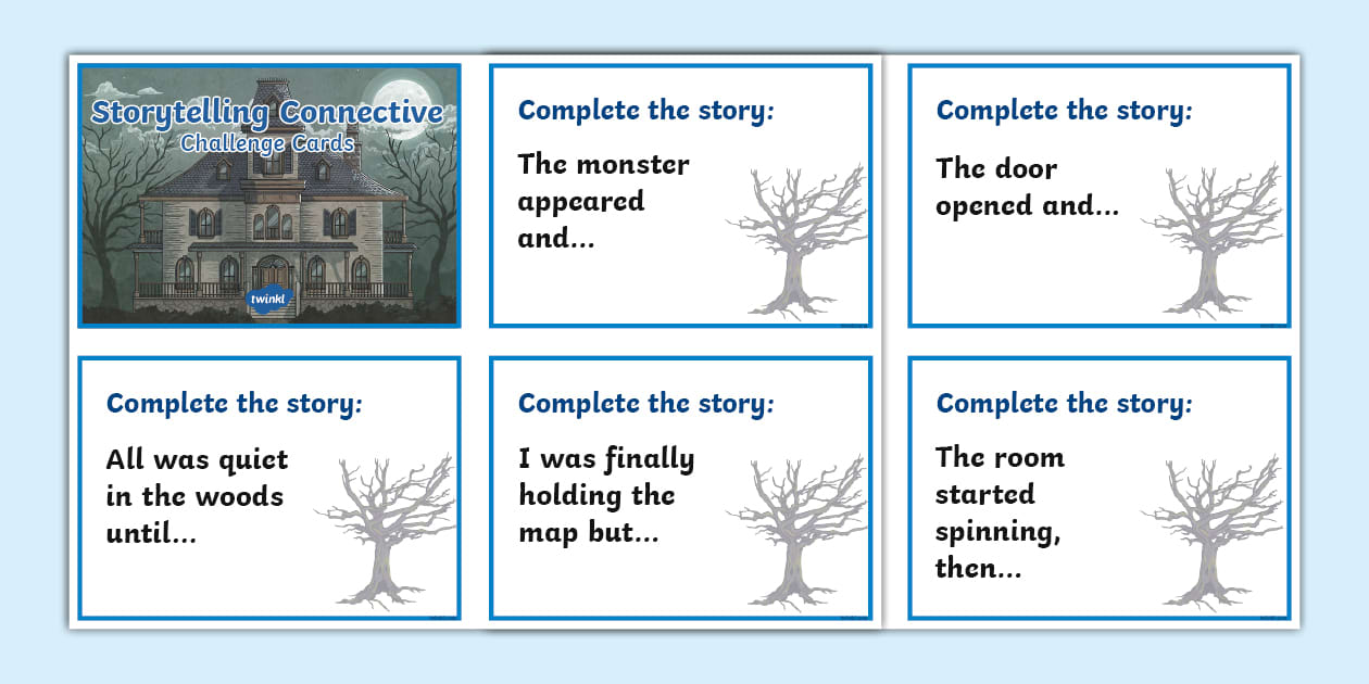 Storytelling Connective Challenge Cards (teacher made)