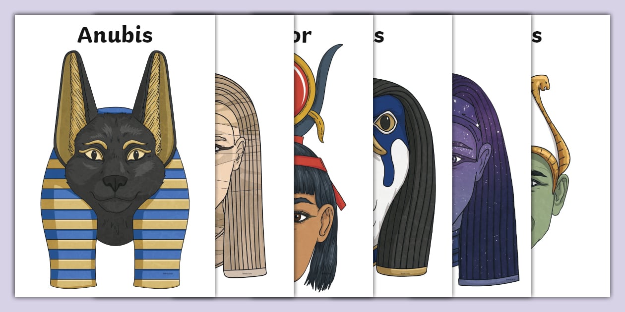 Egyptian Gods and Goddesses Display Poster Cut-Outs - Twinkl