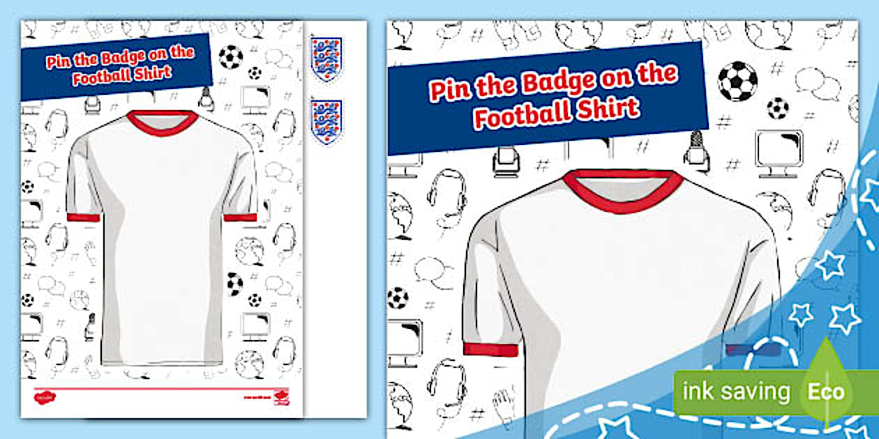 Pin the Badge on the Football Shirt (teacher made) - Twinkl