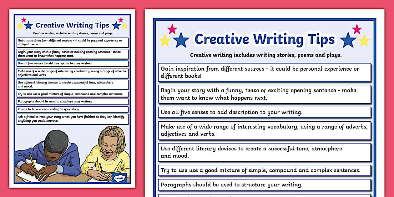 Creative Writing Tips Display Poster (teacher made) - Twinkl