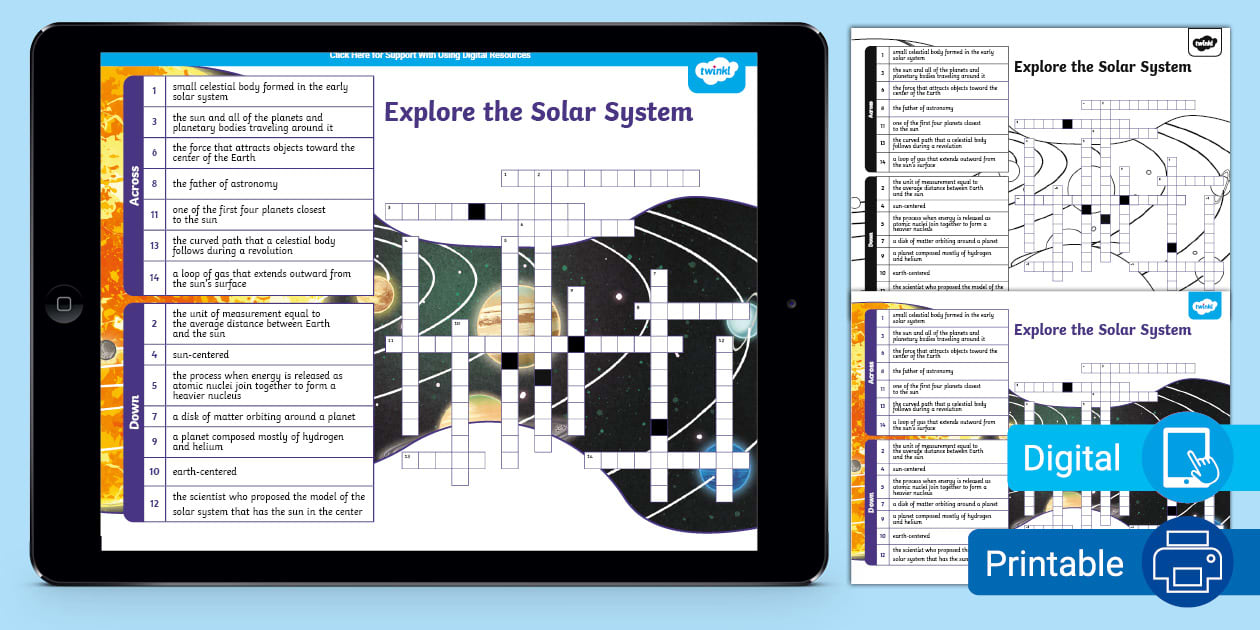 Explore the Solar System Crossword for 6th-8th Grade