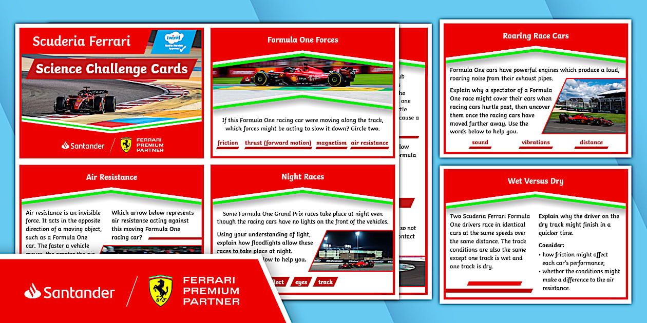 FREE! - Science Challenge Cards | Santander & Scuderia Ferrari F1